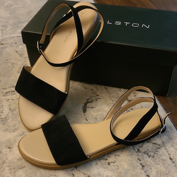 H by Halston | Shoes | H By Halston Black New Suede Sandals | Poshmark